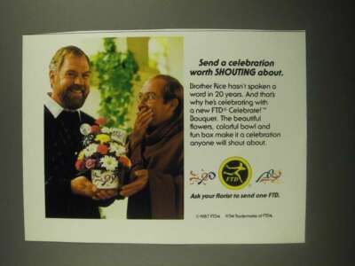 1987 FTD Celebrate Bouquet Ad - Send a Celebration Worth Shouting About ...