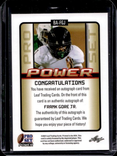 2024 Pro Set Pure Frank Gore Jr. Auto Bronze Rookie XRC #BA-FGJ | eBay