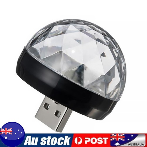 Mini USB Disco Light Sound Activated LED Magic Disco Ball Lamps (Black ...