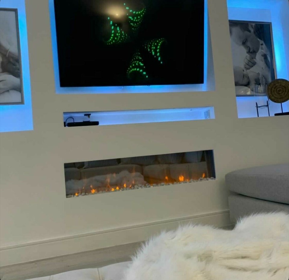 BORDERLESS FULL GLASS 50 60 72 82 INCH LED HD PANORAMIC MEDIA WALL ELECTRIC FIRE | eBay