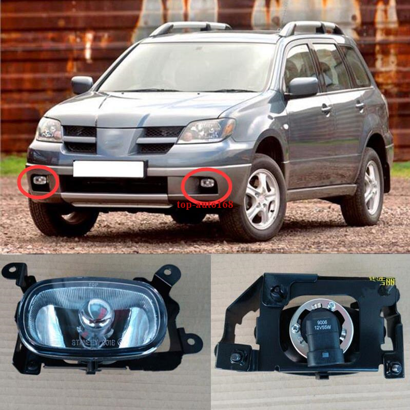 Left & Right Front Fog Lights Lamp Assembly For 2003 - 2006 Mitsubishi ...