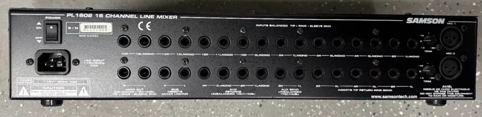 Samson PL1602 16 Channel Line Mixer | eBay