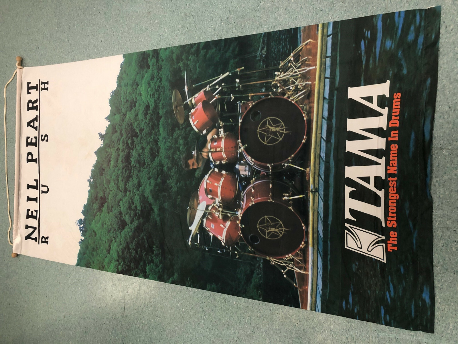 Neil Peart Tama RUSH Promotional Hanging Cloth Banner 1982 with top ...