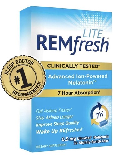 REMfresh LITE 0.5mg Low Dose Sleep Aid Supplement (36 Caplets) | Sleep ...