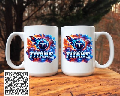 (2) 1 PAIR 15oz. Heavy Weight NFL Football Titans Coffee Mugs Tennessee ...
