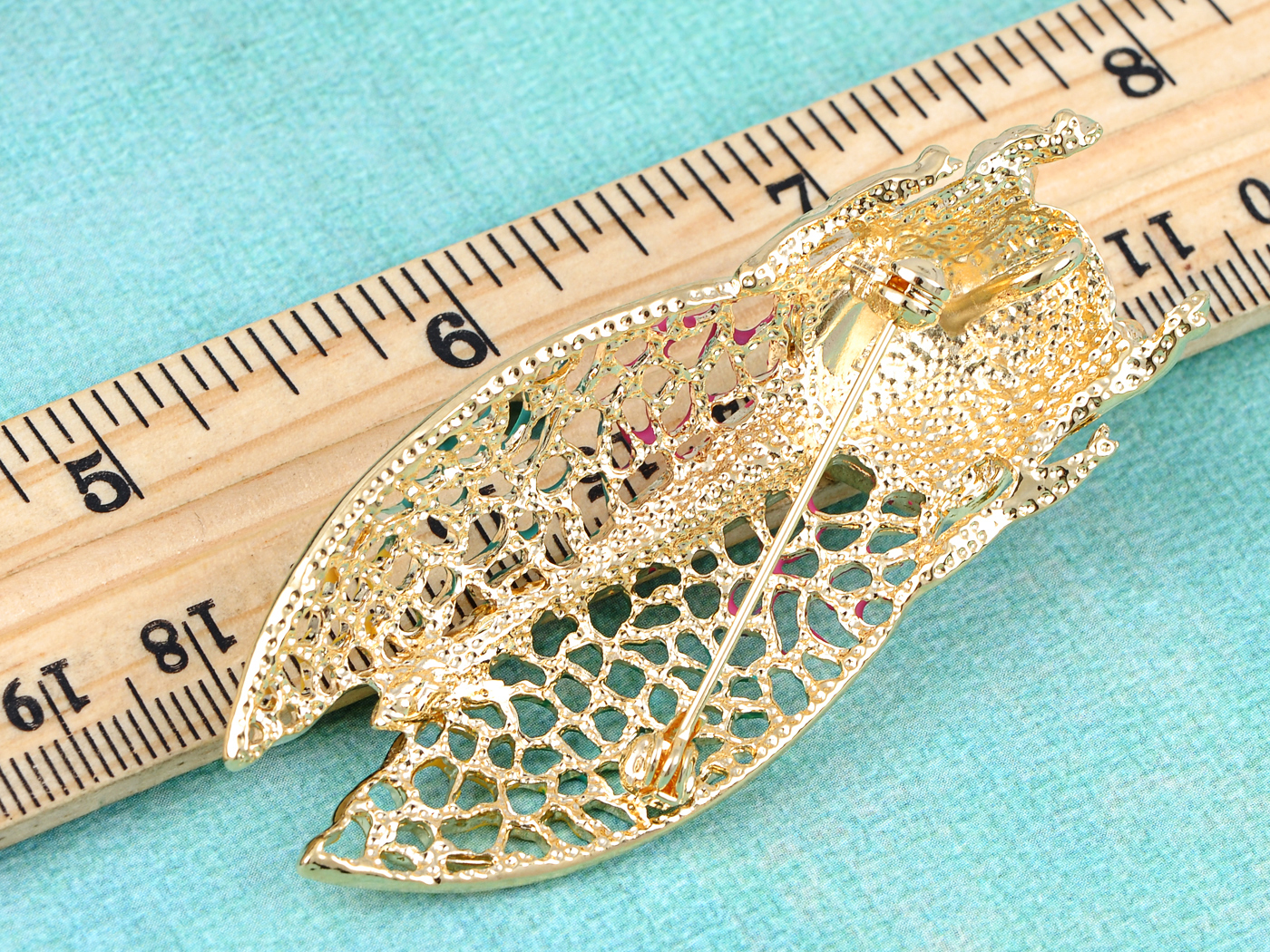 Crystal Elements Rainbow Pride Colorful Filigree Cicada Bug Pin Brooch ...
