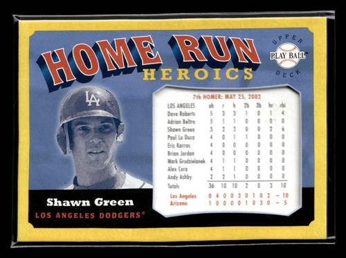2004 Upper Deck Play Ball Shawn Green Home Run Heroics LA Dodgers ...