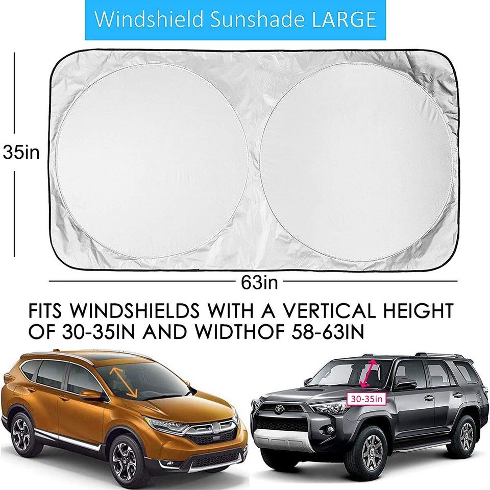[100%UV Protection] Car Front Window Sunshade Heat Shield Sun Visor ...