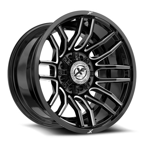 20x10 XF Off-Road XF-232 Gloss Black & Milled Wheel 8x6.5/8x180 (-24mm ...