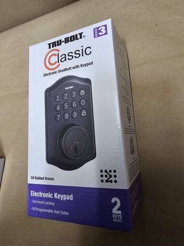 TRU-BOLT Classic Electronic Knob Entry Door Lock W/ Keypad One-Touch ...