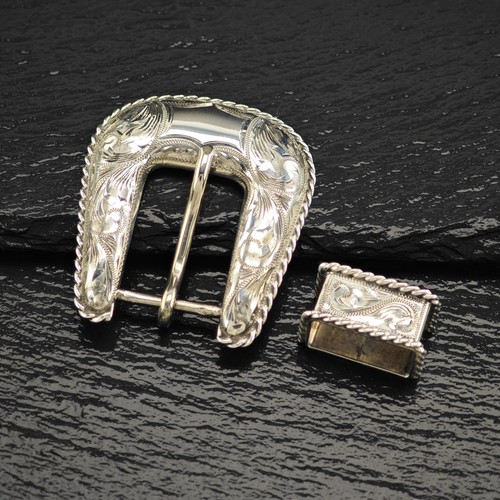 Floral Western Buckle Sterling Silver Ranger Belt Buckle Notch by ...