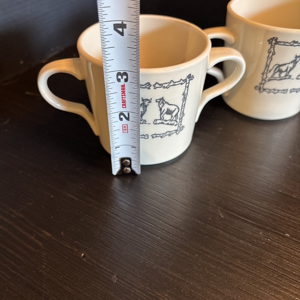 28) Vintage Bull & Bear 2 Handled Cups Mayer China Beaver Falls, PA USA Two Mugs | eBay