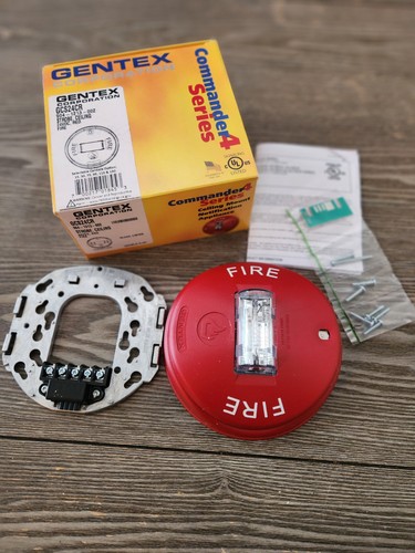 Gentex GCS24CR Fire Alarm Strobe Ceiling Red with Mounting Plate - New ...