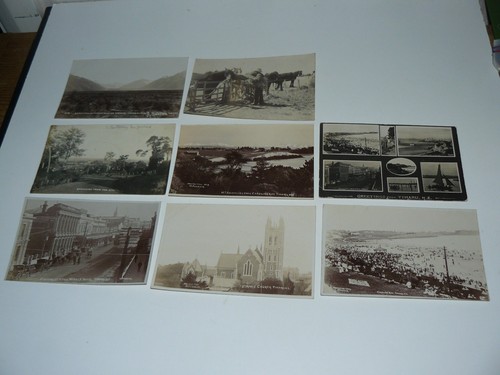 8 x New Zealand Real Photo Postcards to include the town of Timaru ...