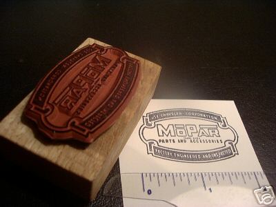 Mopar Car Parts Accessories RUBBER STAMP Chrysler Dodge Plymouth DeSoto ...
