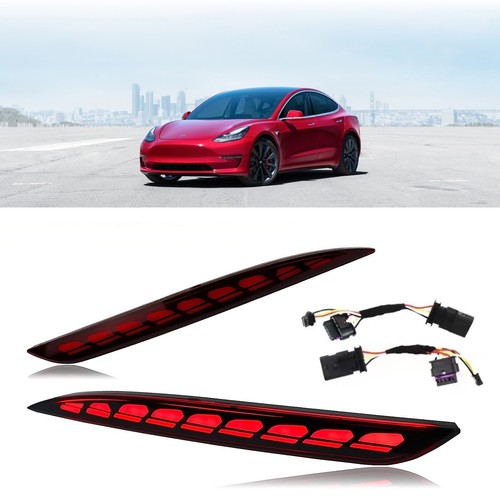 LED Rear Bumper Reflector Brake Tail Light Turn Signal Lamps For Tesla ...