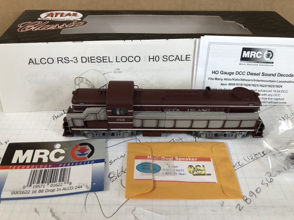 Atlas Classic HO Scale RS-3 Locomotive Rock Island #458 W/sound DCC | eBay