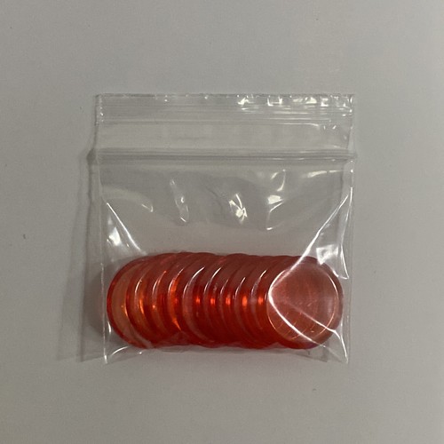 10 Transparent Red 3/4” Counters Board Game Replacement Pieces Parts ...