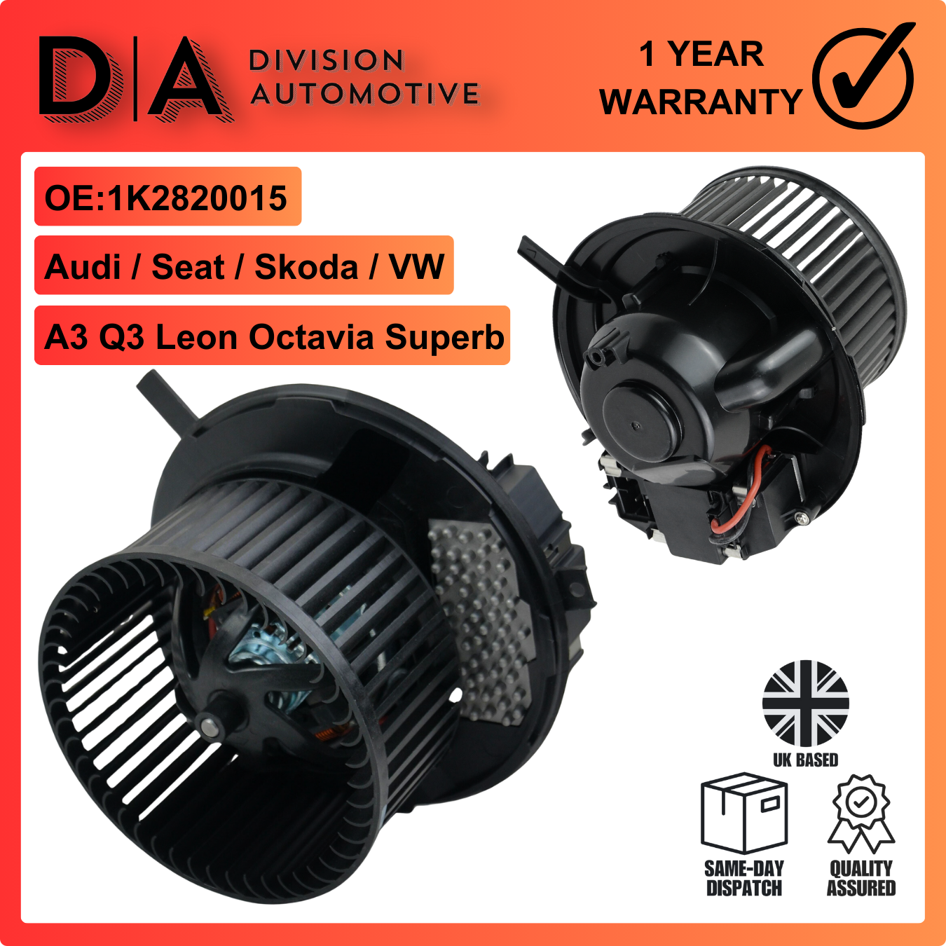 HEATER BLOWER MOTOR FAN FOR AUDI A3 8P Q3 8U TT MK2 (2003-2018) OE ...