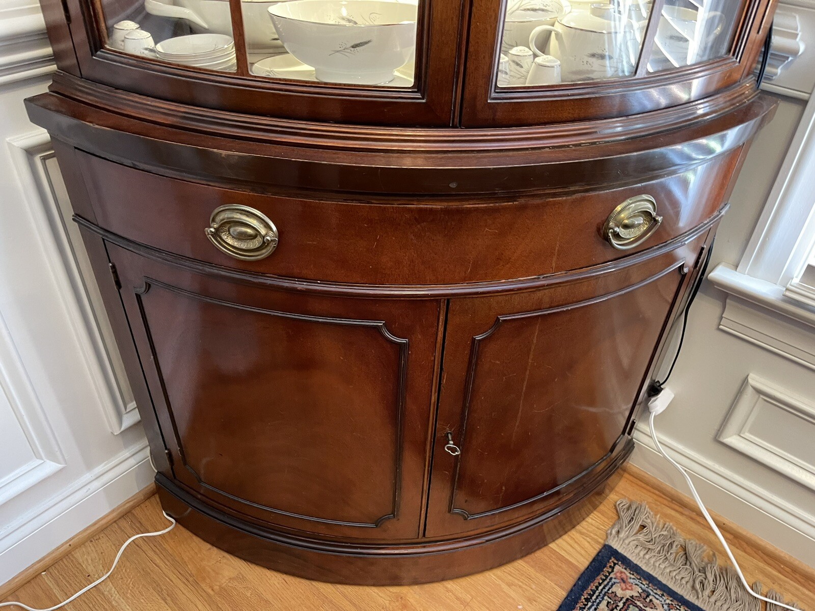 Pair of Drexel New Travis Court Mahogany Corner China Cabinets 1954…#1 ...