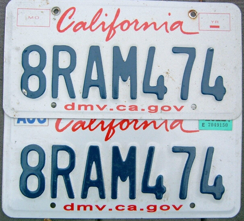 Pair CALIFORNIA license plates 8 RAM 474 DODGE Truck Mopar | eBay