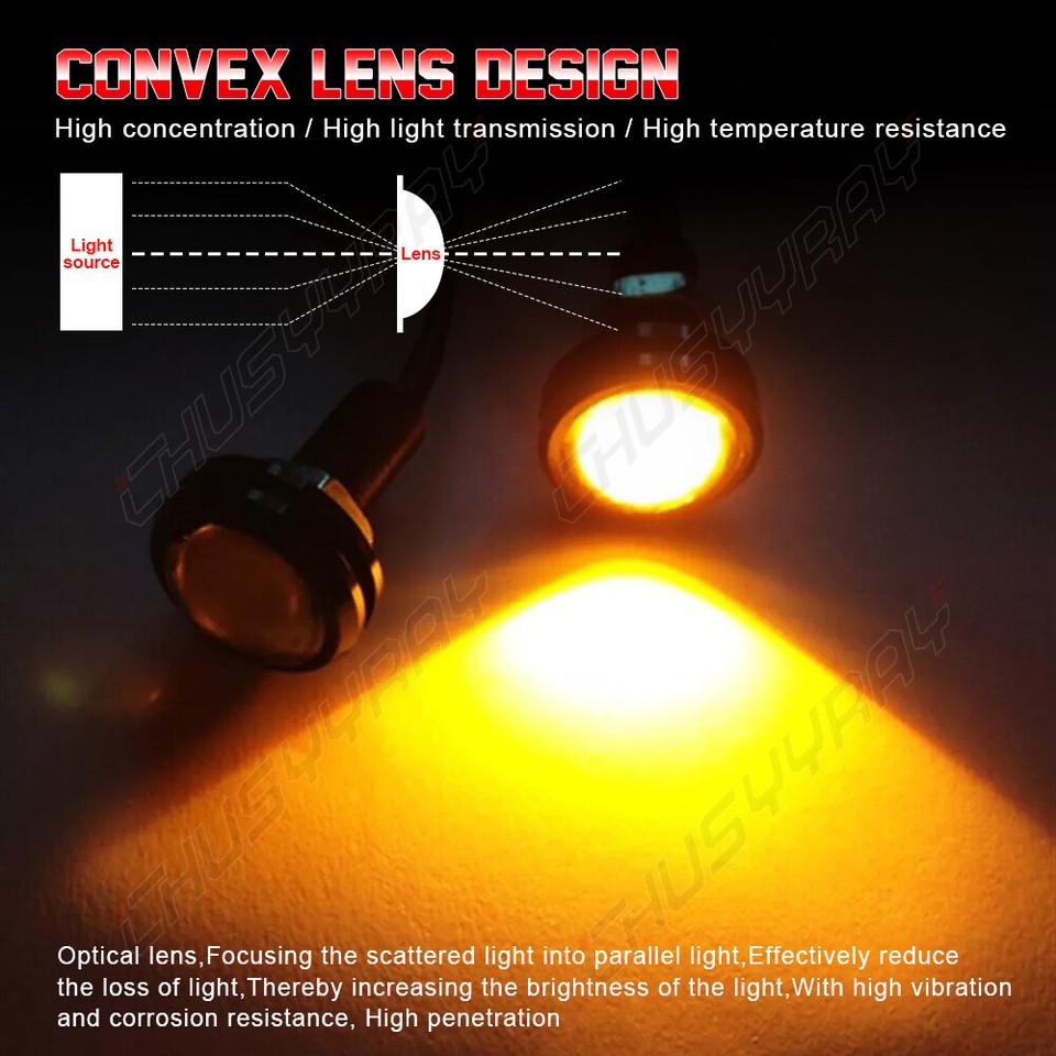 4pcs LED Amber Grille Lighting Kit Universal For Truck SUV Ford SVT ...