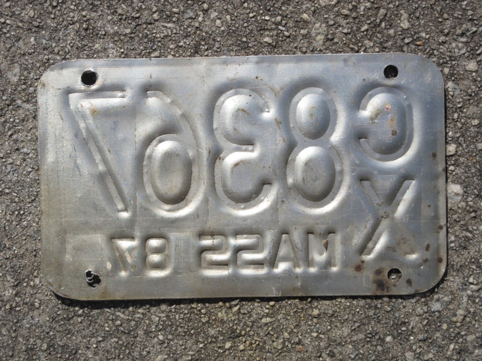 1987 Massachusetts Motorcycle License Plate MA CX 8367 Harley Indian ...