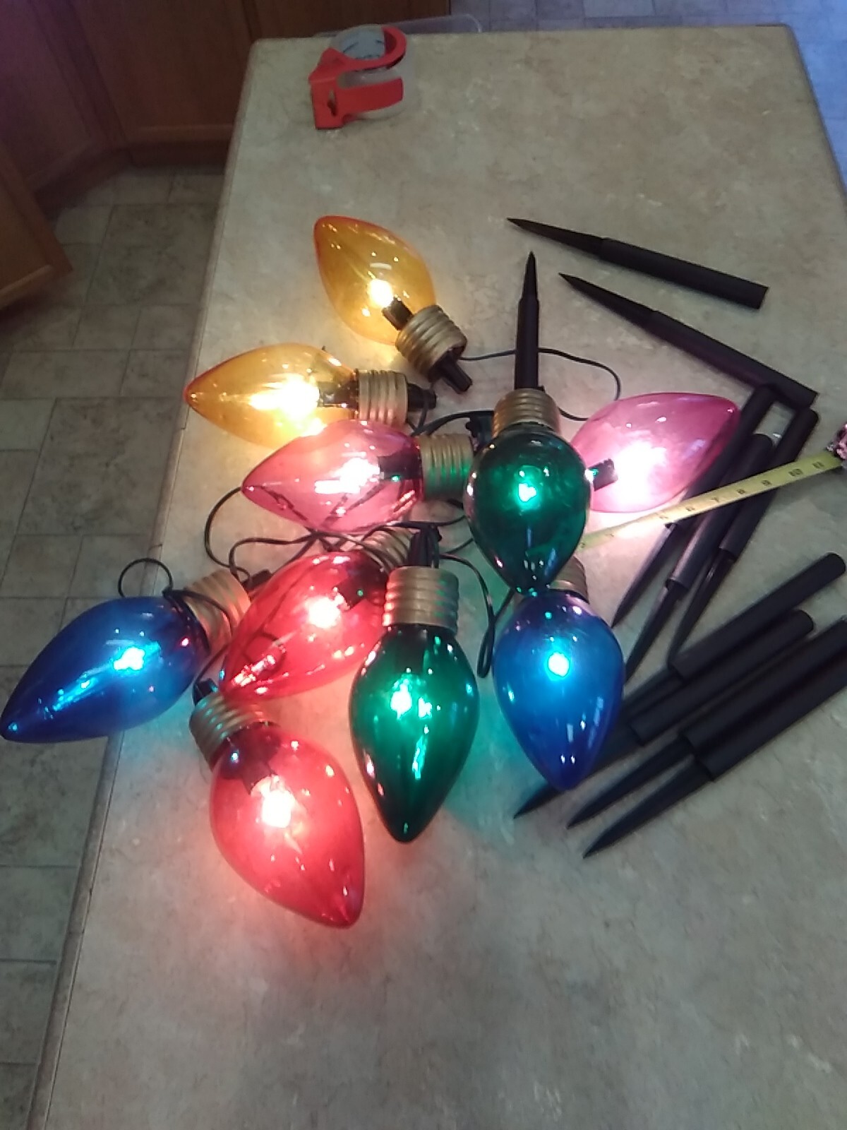 Really Big Lights Christmas Bulb Lights 9" Blow Mold Set of 10 Bulbs ...