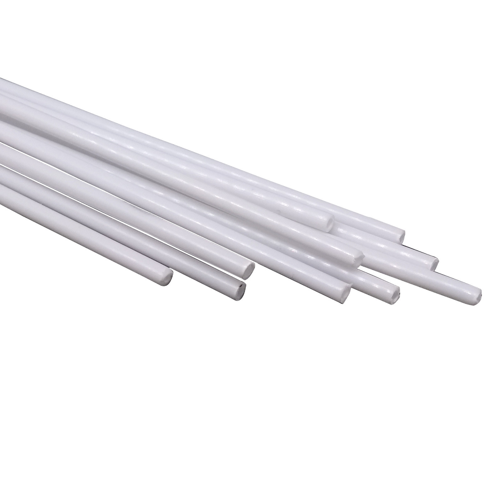 10x OD 2mm x 250mm ABS Styrene Plastic Round Tube Pipe Diameter White ...