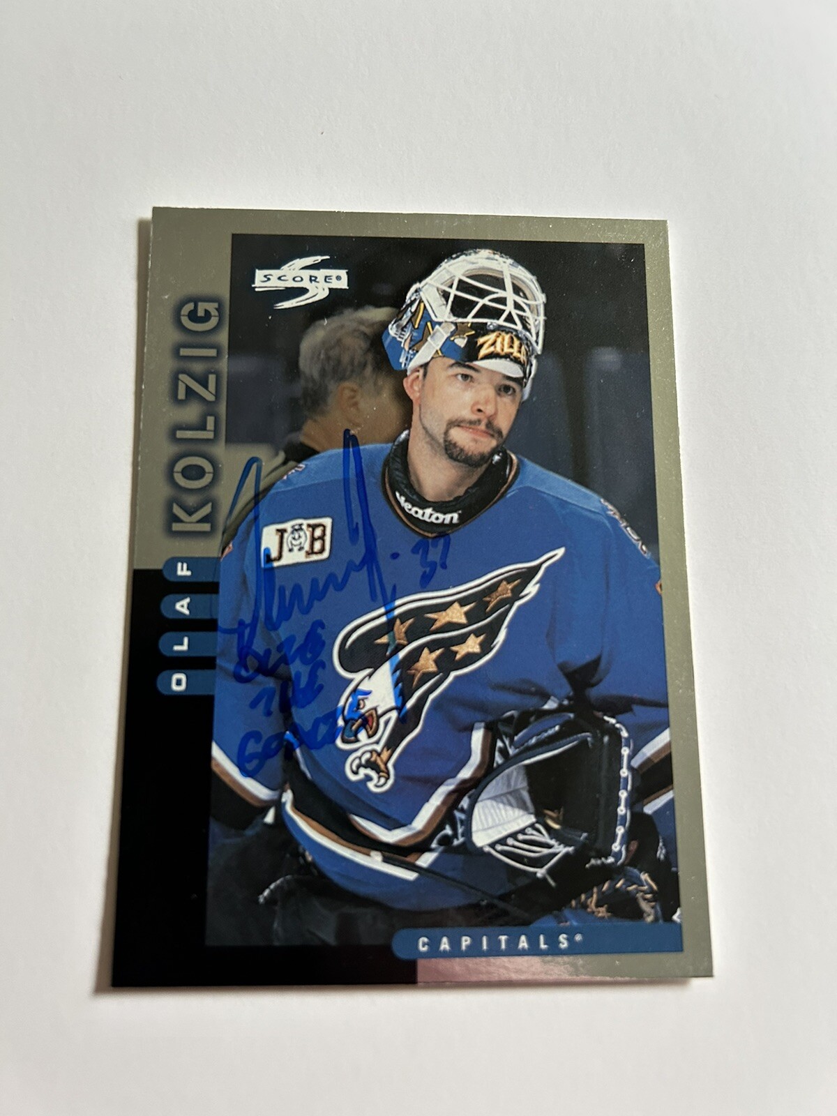Olaf Kolzig Signed 97/98 Score Golden Blade Washington Capitals Card ...