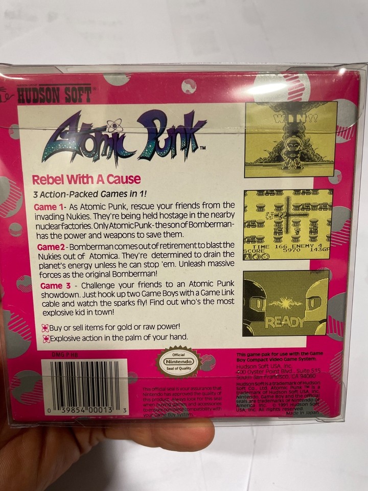 Atomic Punk Gameboy CIB Cart Box Manual Inserts Poster Retro Game RARE ...