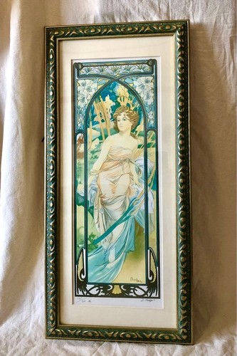 MUCHA Alphonse Mucha lithograph "Goddess of the Morning" framed | eBay