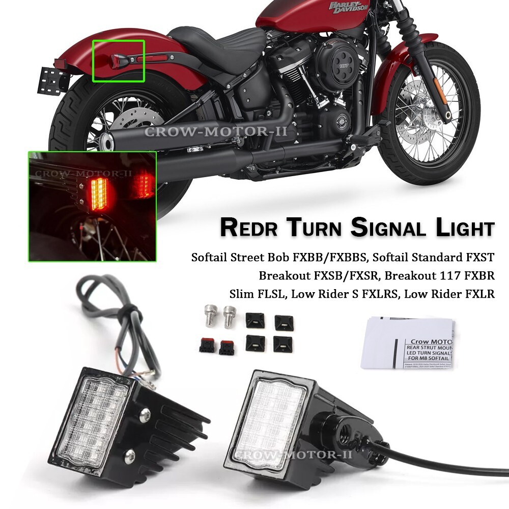 Harley Softail Turn Signals LOYO 2" 1157 Front 1156 Rear LED Turn