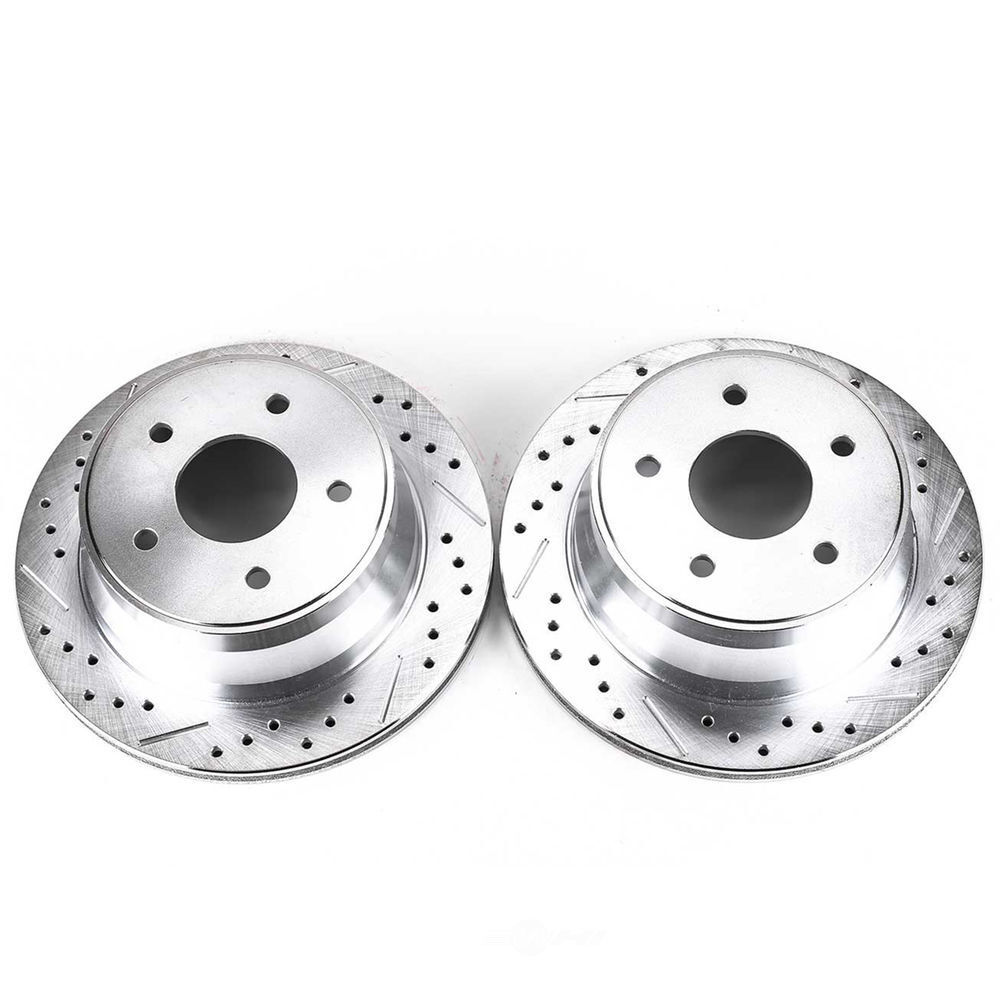 Disc Brake Rotor Set-Rear Drilled, Slotted and Zinc Plated Brake Rotor ...