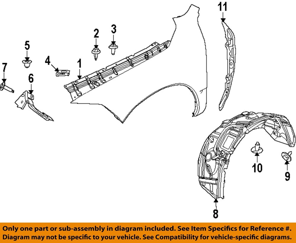 CHRYSLER OEM Fender-Front Reinforcement Braccket Right 55372838AD | eBay