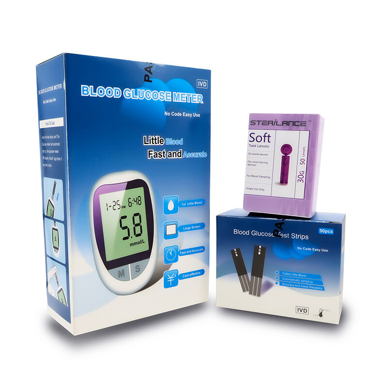 Diabetes Tester Diabetic Blood Sugar Glucose Meter Machine w/ 50pcs ...