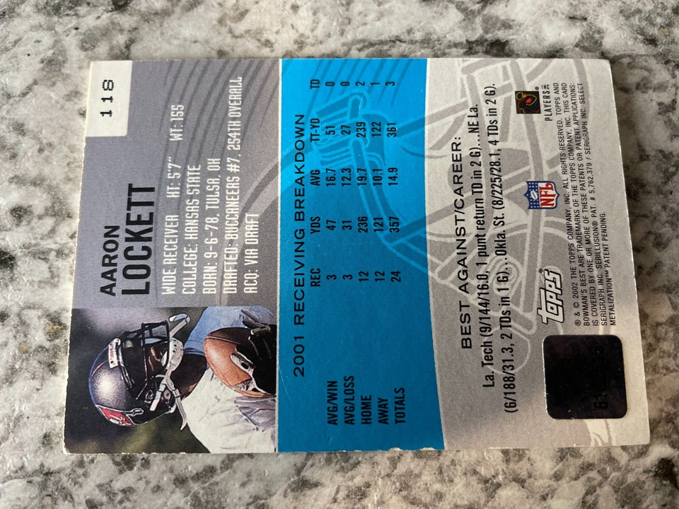 2002 Bowman's Best AARON LOCKETT Autograph Rookie Kansas State Wildcats ...