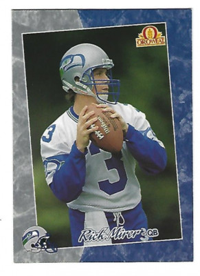 1993 Seattle Seahawks Oroweat #25 Rick Mirer Rookie Issue Rare Card ...