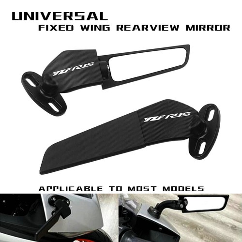 Universal Motorcycle Rearview Wind Wing Side Mirrors Adjust Fit YAMAHA ...