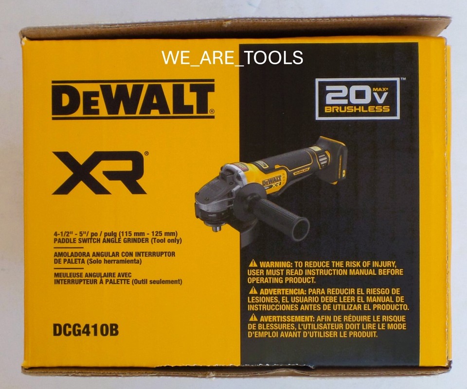 Dewalt DCG410B 20V Paddle Switch Angle Grinder 4 1/2 - 5" Cordless ...