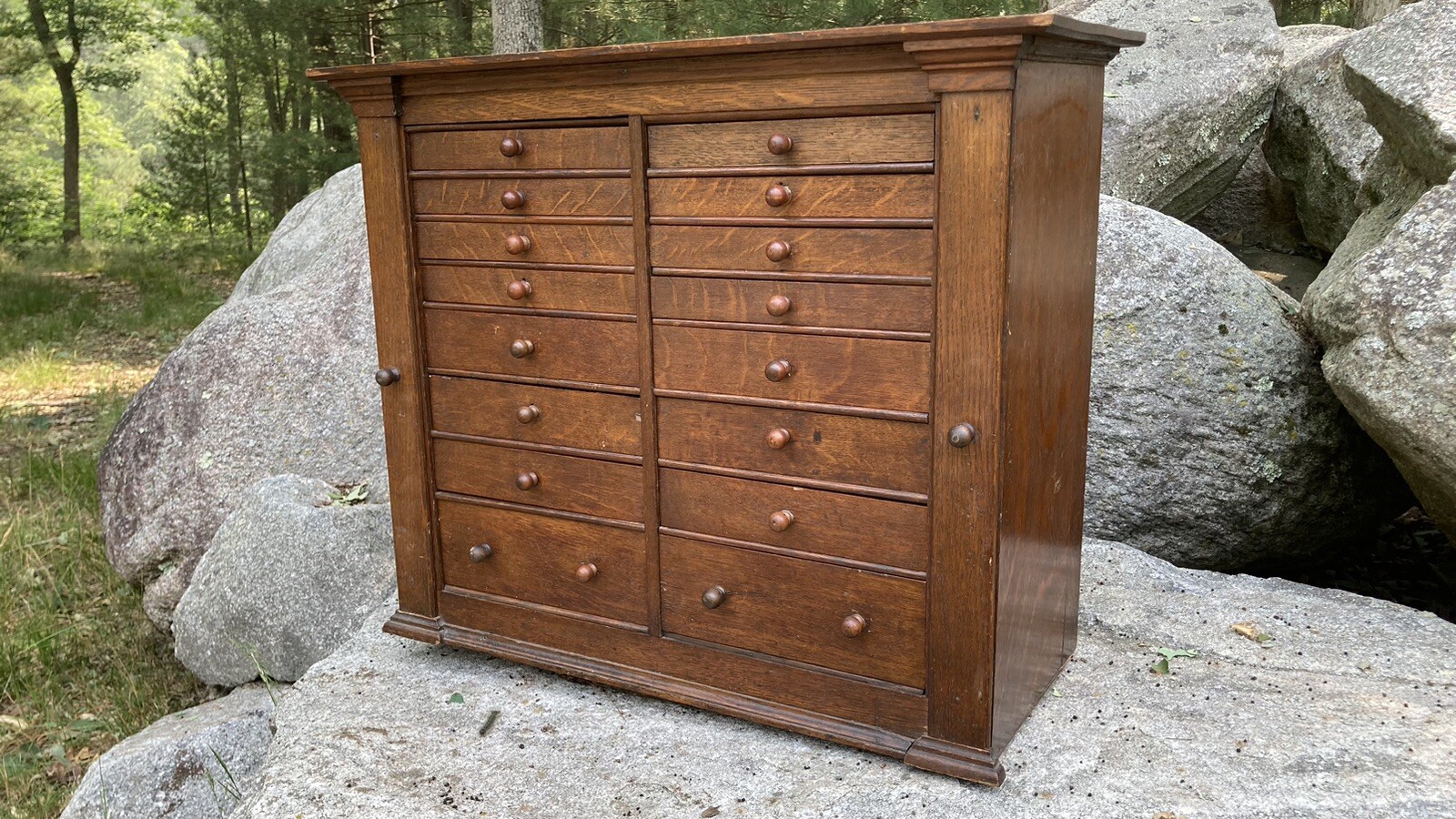 Rare Antique Machinist Jewelers Watchmaker 16 Drawer Oak Wood Toolbox ...