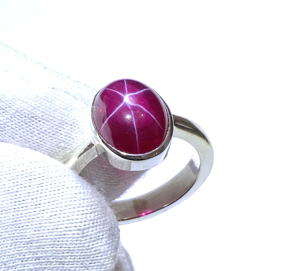 Genuine Red Star Ruby Ring 925 Sterling Silver Star Ruby Jewelry Handmade Rings | eBay