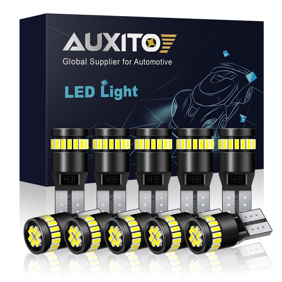 AUXITO T10/194/W5W White License LED Plate Marker Side Light Canbus ...