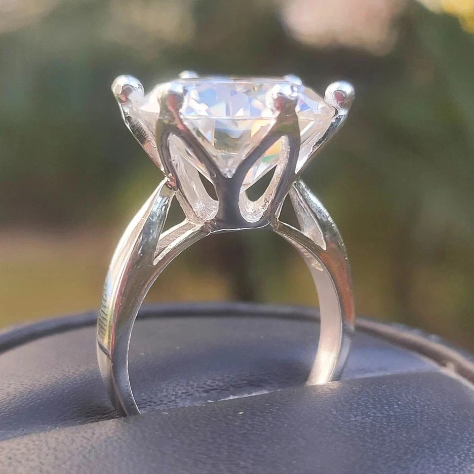 RARE Certified 5.00 Ct Ct White Treated Diamond Solitaire Ring In 925 ...