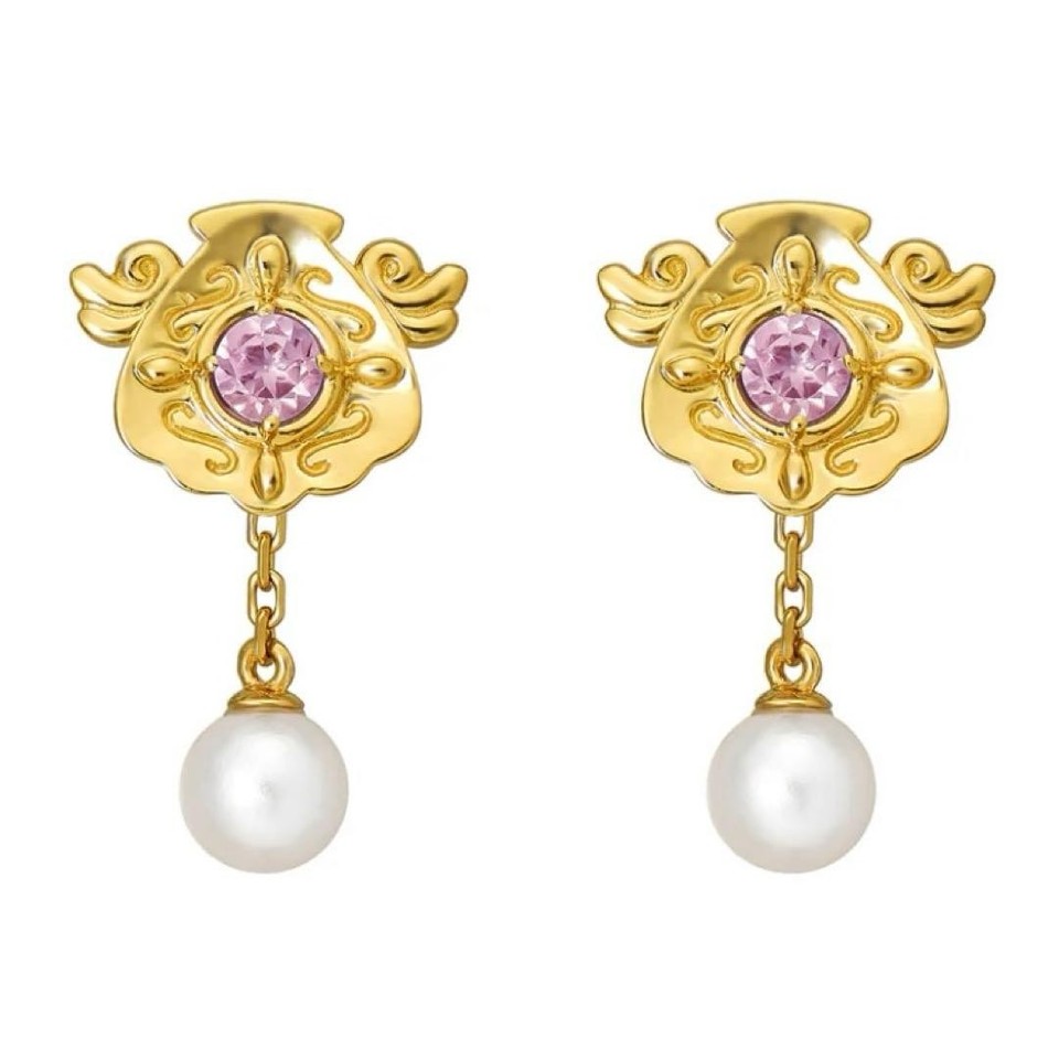 Pichi Pichi Pitch Lucia K10 Pink Tourmaline 2WAY Earrings New Anime ...