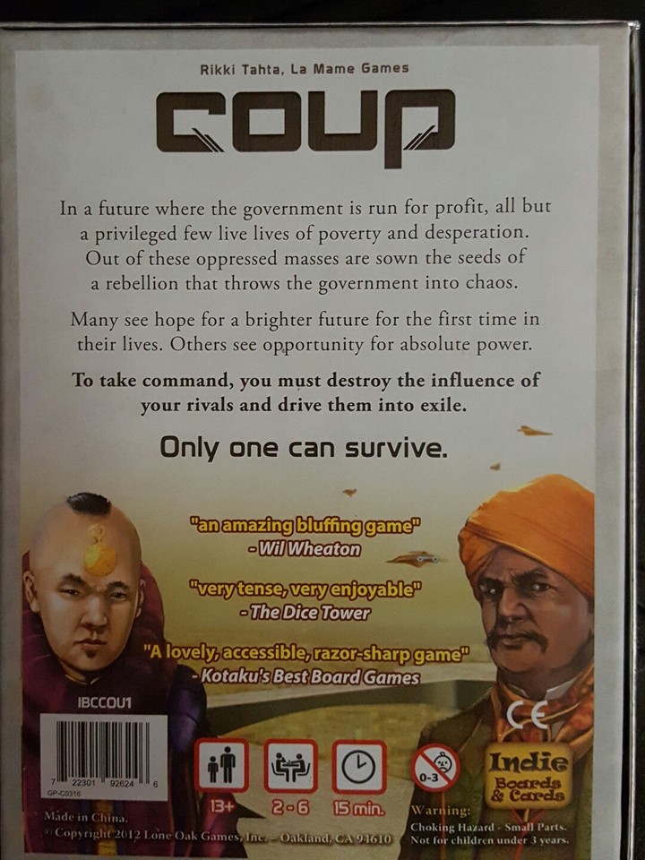 Coup Card Game | eBay