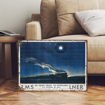 Vintage Style English Railway LNER Night Train Sign | eBay UK