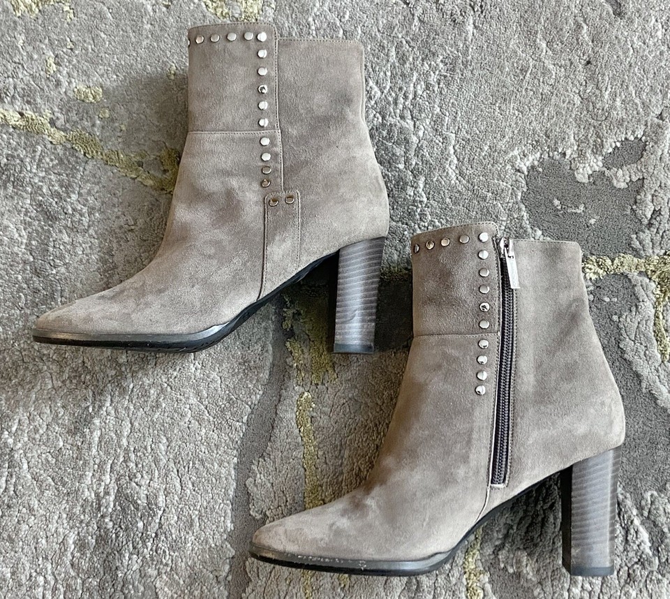 JIMMY CHOO⚡️"Harlow 80" Silver studded suede ankle boots size EUR35.5/5 ...