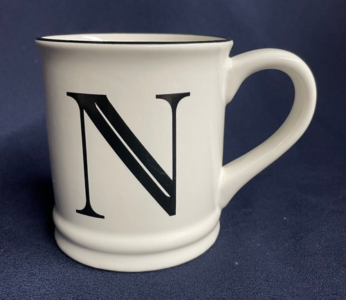 Modern Expressions - Monogram Letter "N" Initial Coffee Mug White Black ...