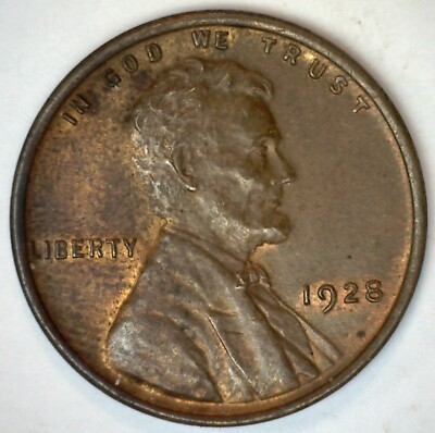 1928 Lincoln Wheat Cent Coin 1c US Penny Uncirculated Philadelphia Mint ...